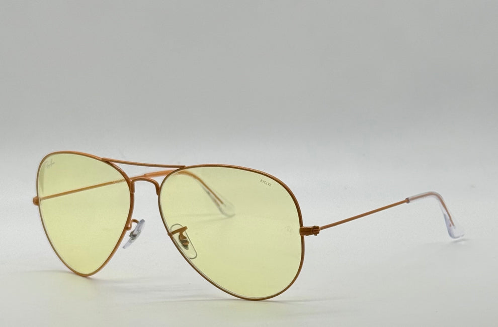 Ray-Ban RB3025 Aviator Evolve Yellow Photochromic Bronze 58-14 New Ful ...